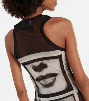 JEAN PAUL GAULTIER Printed Mesh Tank Top