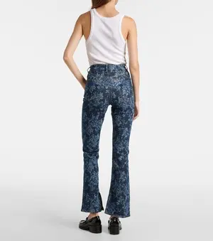 GANNI Printed High-rise Flare Jeans