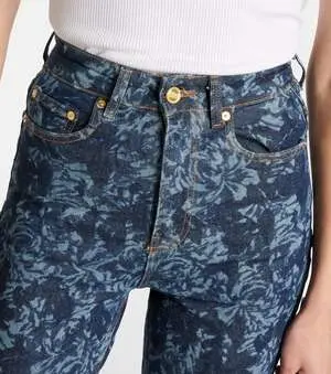 GANNI Printed High-rise Flare Jeans