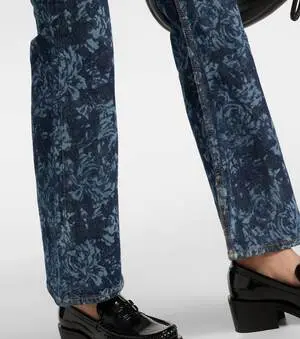 GANNI Printed High-rise Flare Jeans