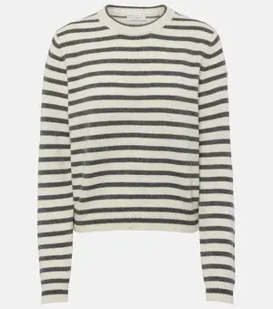 Brunello Cucinelli Striped Cashmere-blend Sweater