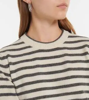 Brunello Cucinelli Striped Cashmere-blend Sweater