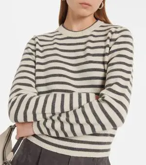 Brunello Cucinelli Striped Cashmere-blend Sweater