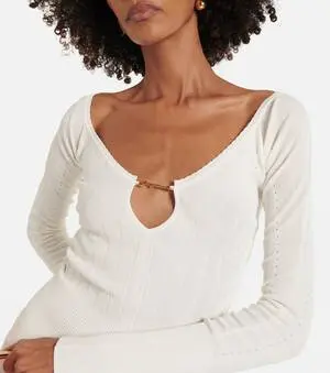 Jacquemus Le Haut Pralù Scalloped Ribbed-knit Top - White