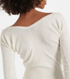 Jacquemus Le Haut Pralù Scalloped Ribbed-knit Top - White