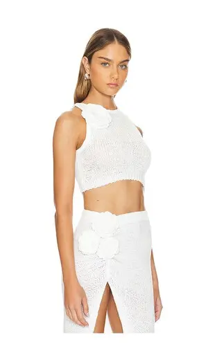 LOVERS AND FRIENDS Rosette Knit Top - Ivory