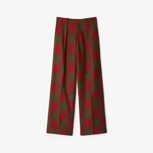 Burberry Check Wool Tailored Trousers - Loch