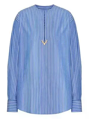 Valentino Garavani Logo-plaque Striped Shirt