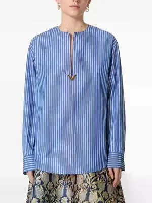 Valentino Garavani Logo-plaque Striped Shirt