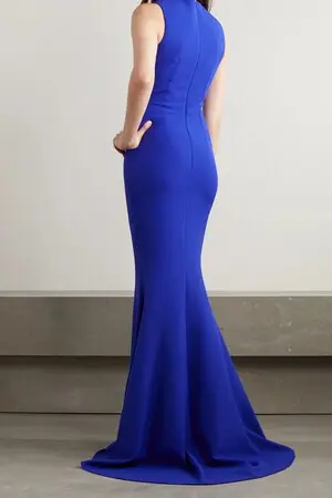 Safiyaa Bead-embellished Crepe Halterneck Gown