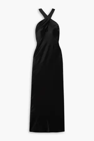 Black Satin Halterneck Dresses