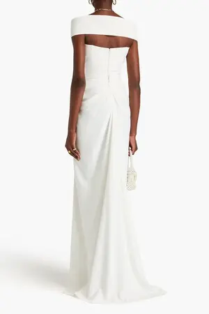 RHEA COSTA Draped Crepe Gown