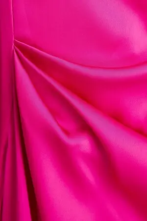 RHEA COSTA Cora Draped Satin Gown