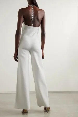 Galvan Globe Cleopatra Embellished Stretch-knit Jumpsuit