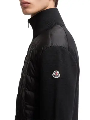 Moncler Padded Wool Down Cardigan - Black