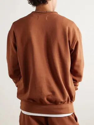 LES TIEN Banded Roll-neck Heavyweight Structured-fleece Cotton-jersey Sweatshirt