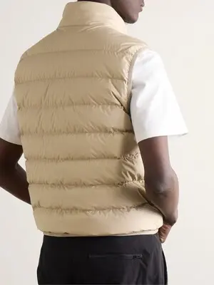 Moncler Contrin Slim-fit Logo-appliquéd Quilted Shell Down Gilet - Neutrals