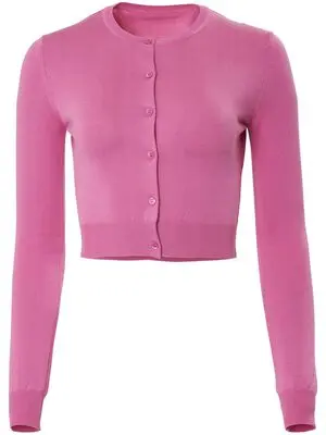 Carolina Herrera Silk-blend Cropped Cardigan - Pink