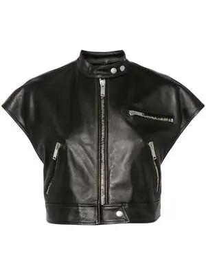 HALFBOY Short-sleeve Cropped Biker Jacket
