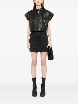 HALFBOY Short-sleeve Cropped Biker Jacket