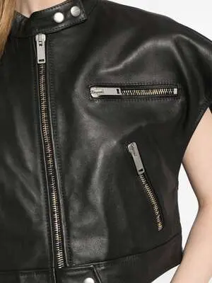 HALFBOY Short-sleeve Cropped Biker Jacket