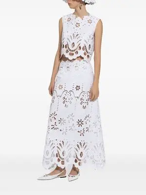 Dolce & Gabbana Scalloped A-line Skirt - White