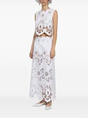 Dolce & Gabbana Scalloped A-line Skirt - White