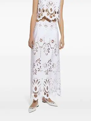 Dolce & Gabbana Scalloped A-line Skirt - White