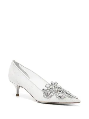 Rene Caovilla Veneziana Crystal Kitten-heel Pumps
