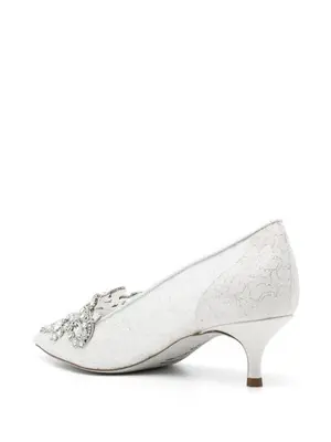 Rene Caovilla Veneziana Crystal Kitten-heel Pumps