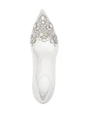 Rene Caovilla Veneziana Crystal Kitten-heel Pumps