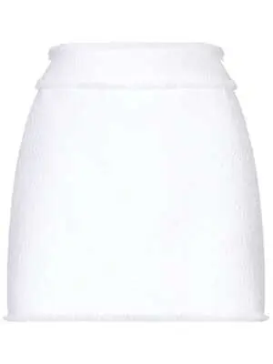 Dolce & Gabbana Mini A-line Tweed Skirt - White