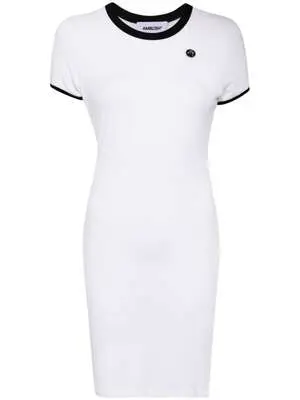 AMBUSH Logo-plaque Fine-knit Minidress - White
