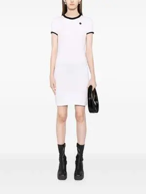 AMBUSH Logo-plaque Fine-knit Minidress - White
