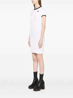 AMBUSH Logo-plaque Fine-knit Minidress - White