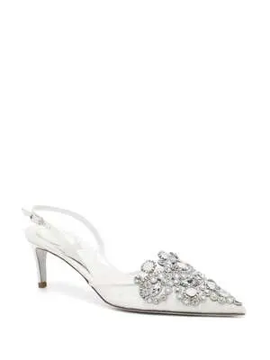 Rene Caovilla Veneziana 50mm Slingback Pumps - White
