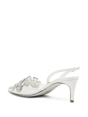 Rene Caovilla Veneziana 50mm Slingback Pumps - White