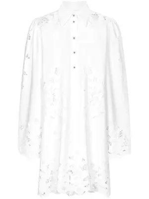 Dolce & Gabbana Cut-out Cotton-blend Mini Dress - White
