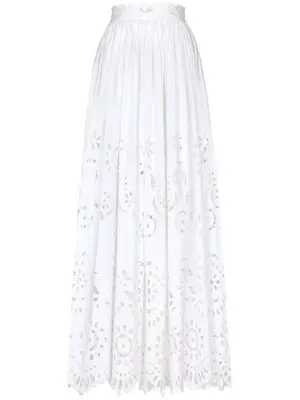 Dolce & Gabbana Openwork Embroidery Tiered Maxi Skirt