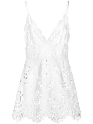 Dolce & Gabbana Sleeveless Openwork Embroidery Mini Dress