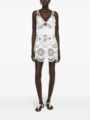 Dolce & Gabbana Sleeveless Openwork Embroidery Mini Dress