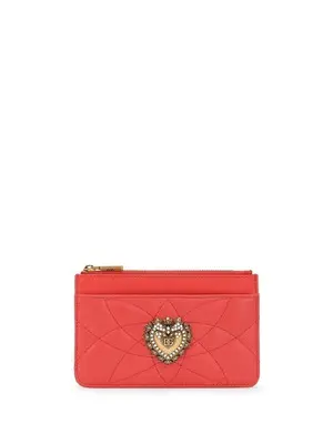 Dolce & Gabbana Medium Devotion Leather Wallet - Orange