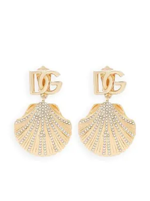 Dolce & Gabbana Shell Drop Clip-on Earrings - Gold
