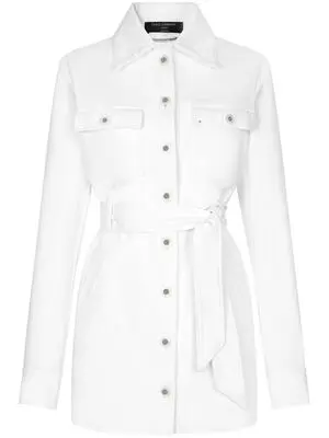 Dolce & Gabbana Long Belted Denim Jacket - White