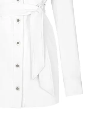 Dolce & Gabbana Long Belted Denim Jacket - White