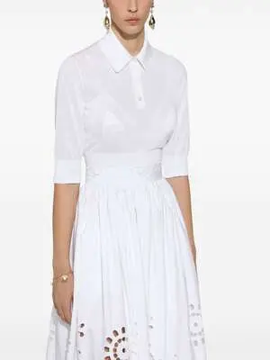 Dolce & Gabbana Cropped Fine-knit Polo Shirt