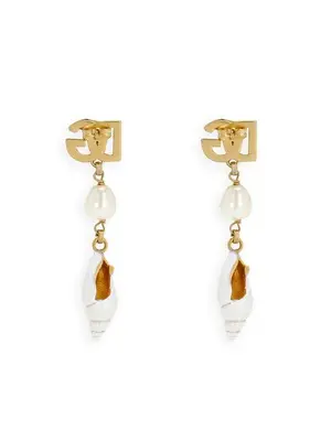 Dolce & Gabbana Dg Shell Drop Earrings - Gold