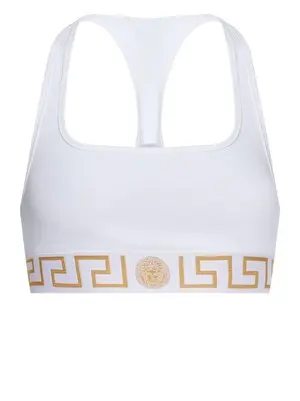 Versace Greca Border Bralette - White