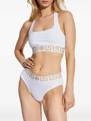 Versace Greca Border Bralette - White