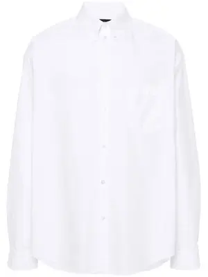 Balenciaga Button-down Collar Cotton Shirt - White